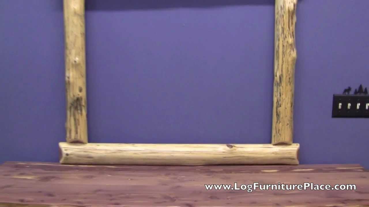 Red Cedar Log Mirror Frame from LogFurniturePlace.com - YouTube
