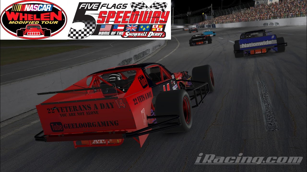iRacing | Five Flags Speedway | NASCAR Tour Modified Series - YouTube