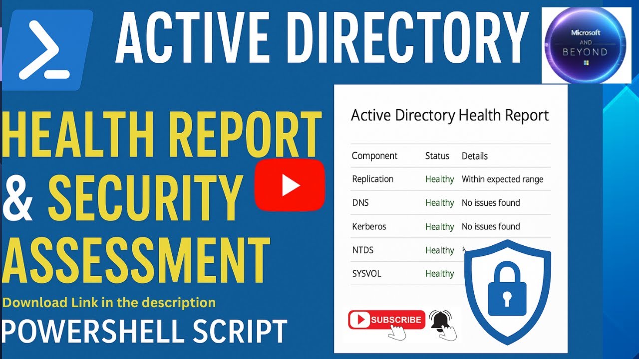 How to Generate Active Directory Health Report with PowerShell | Security Assessment Tutorial ...