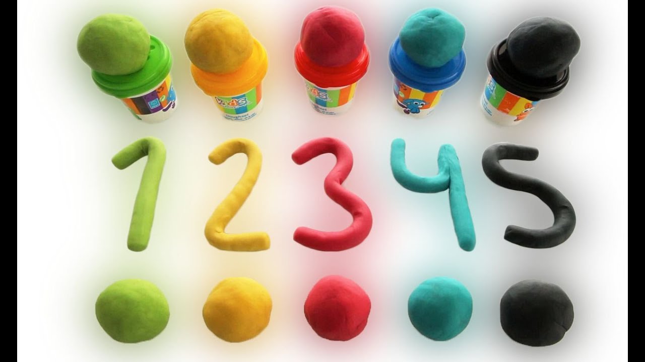 Fun to learn the numbers and colours with clay (play doh) - YouTube