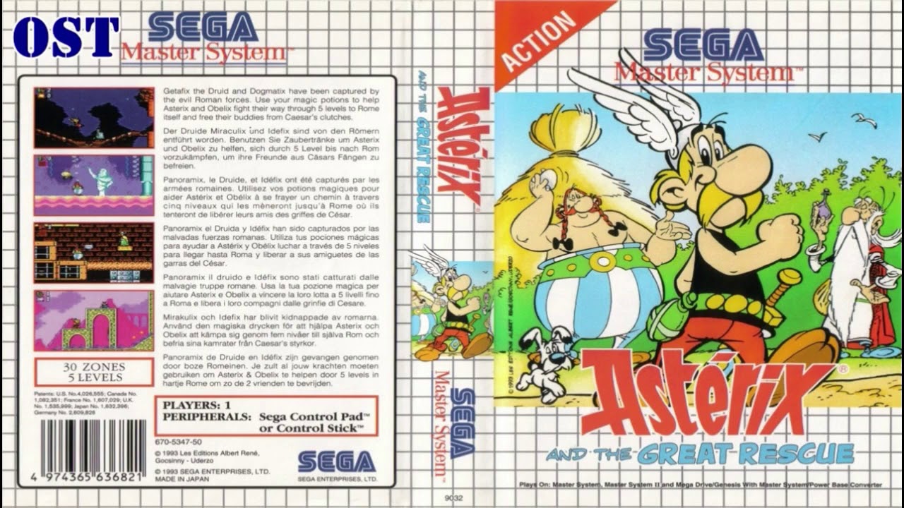 MASTER SYSTEM Astérix and the Great Rescue OST full soundtrack - YouTube