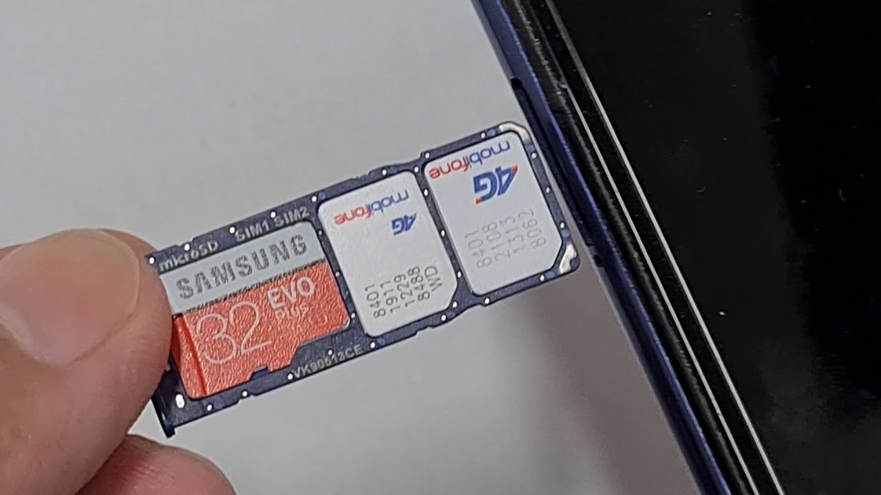 Cách tháo, lắp SIM, Thẻ nhớ điện thoại Samsung Galaxy A10 | Remove ...