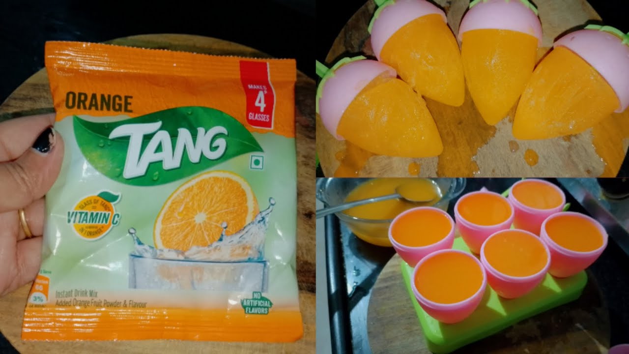 Homemade Tang Orange 🍊 ice Cream Recipe | 5 minutes banaye Orange ...