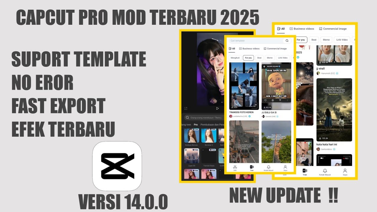 Capcut Pro Mod Apk Terbaru 2025 | Capcut versi 14.0.0 new version ...