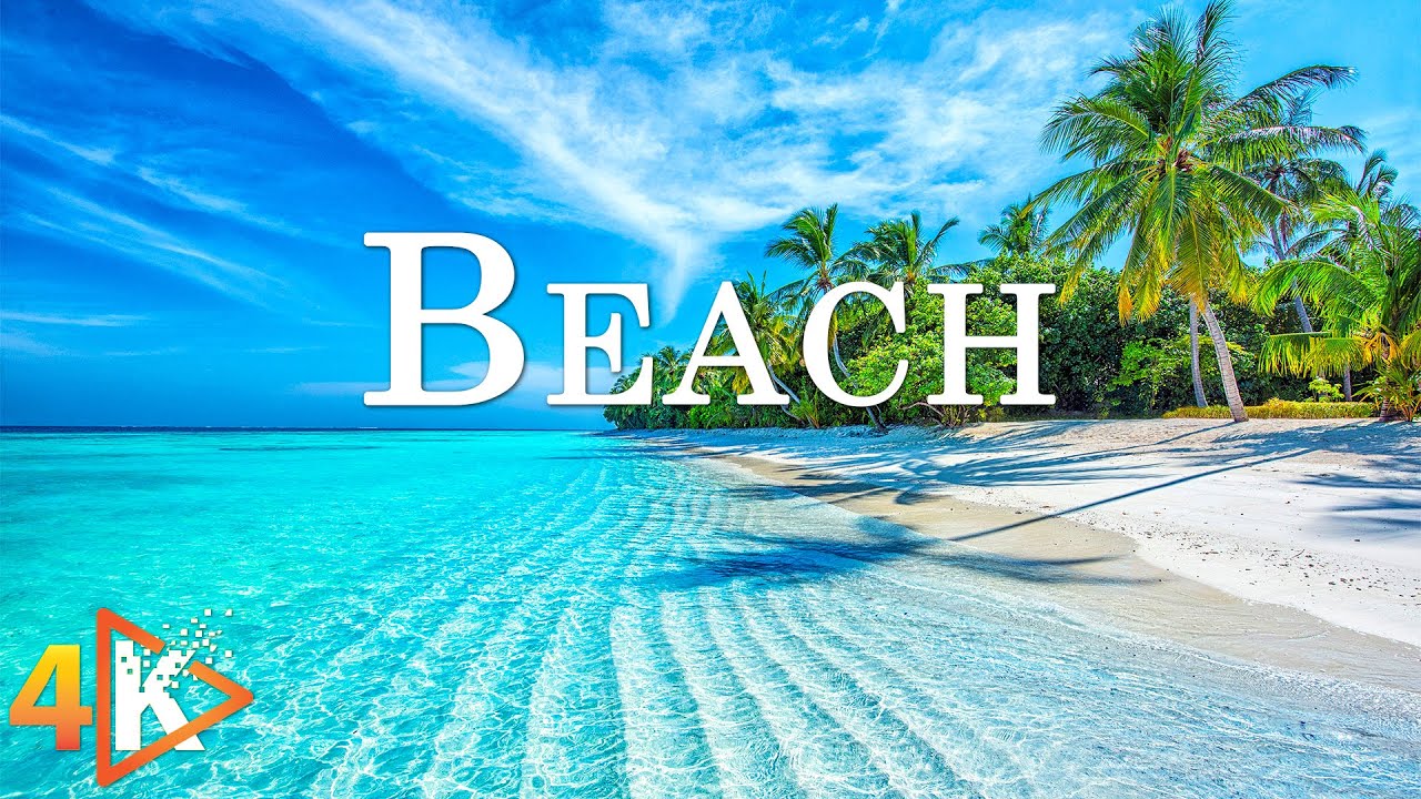 Beach 4K - Golden Sands and Crystal-Clear Waves with Relaxing Music ...