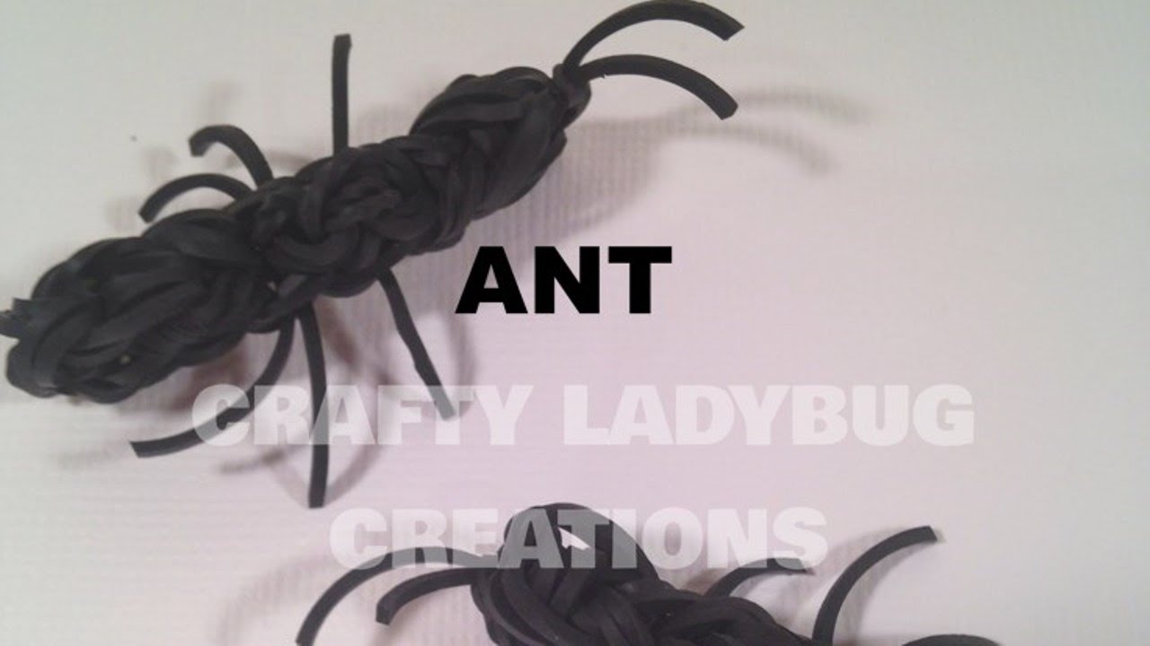 Rainbow Loom Bands ANT CHARM How to Make Tutorial by Crafty Ladybug ...