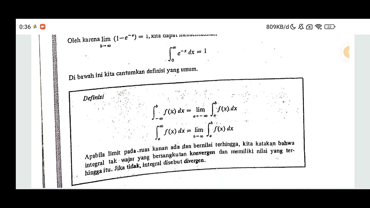 Integral Tak-Wajar, Batas Tak Terhingga | Kalkulus Integral - YouTube