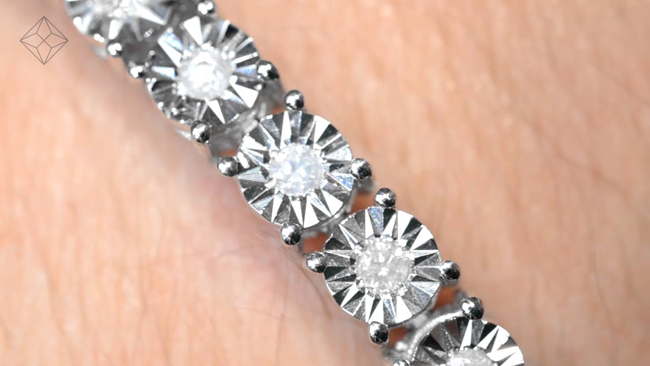 Stunning Tennis Bracelet Silver 1CT Diamond Set - YouTube