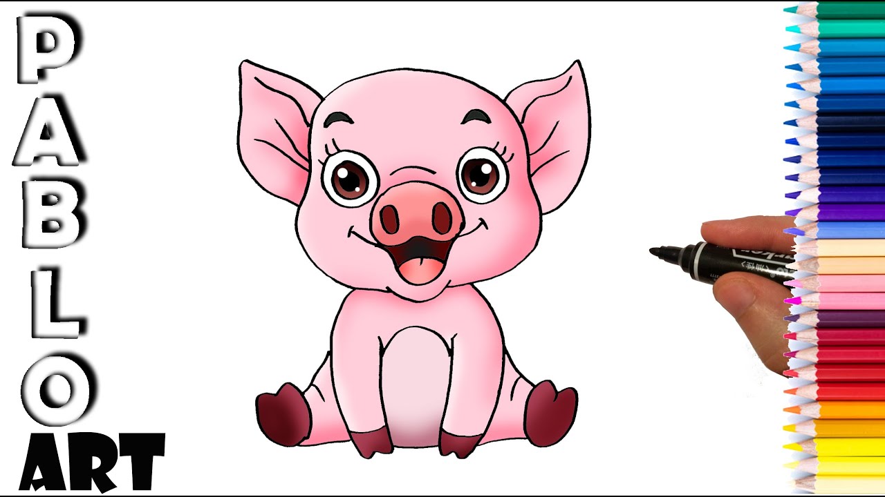 How to Draw 🐷 Cute baby pig | Learn to Draw step by step - YouTube