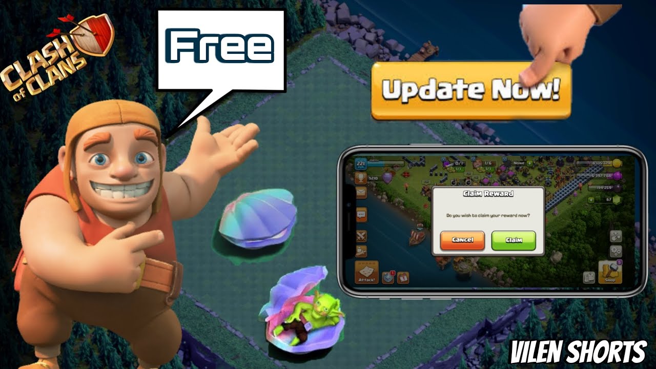How to obtain a New Goblin 🐚 Shell decorations in clash of clan || Free For All Clam it Now ...
