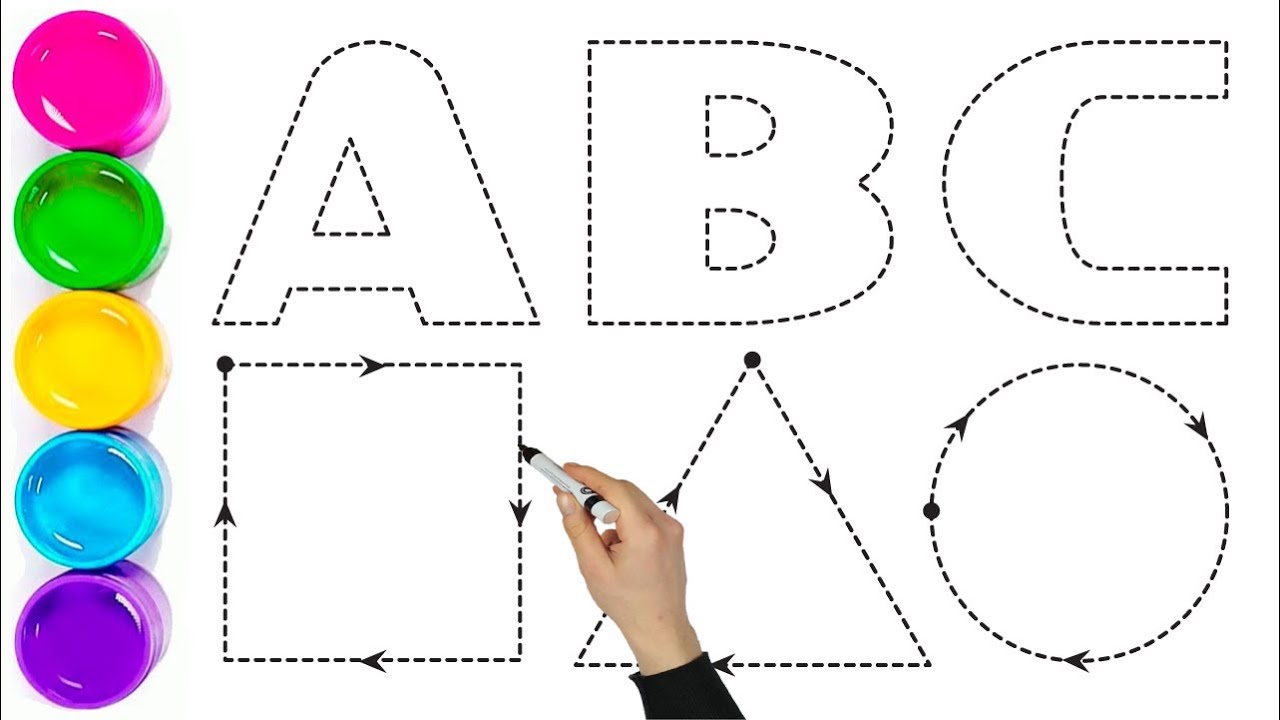 Let's Learn to Draw and Paint ABC and Shapes for Kids // Easy Step by ...