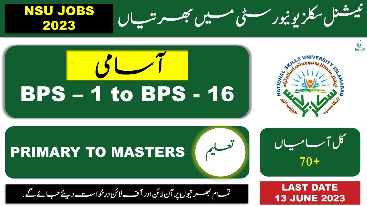 How to apply for NSU Jobs 2023 | National Skills University Jobs 2023 ...