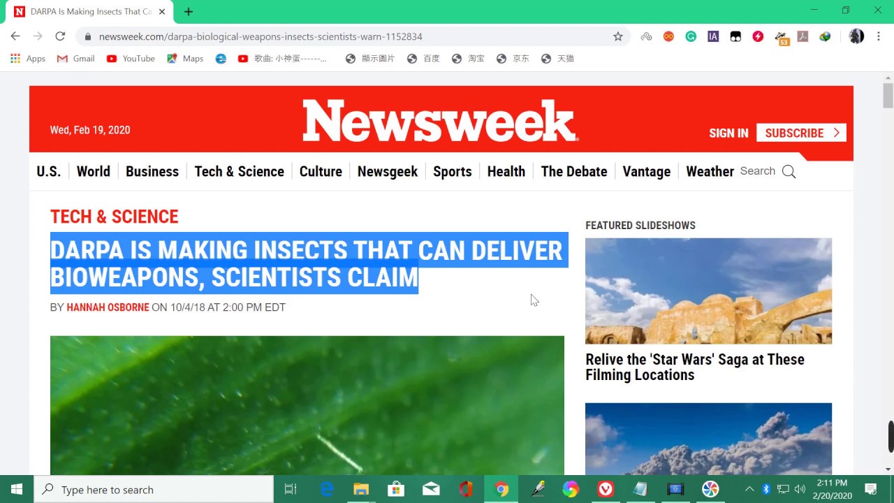 DARPA IS MAKING INSECTS THAT CAN DELIVER BIOWEAPONS, SCIENTISTS CLAIM ...