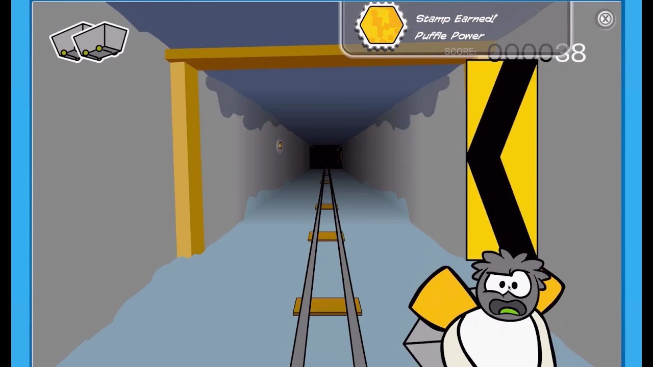 Club Penguin Online: Puffle Power Stamp (Cart Surfer) - YouTube