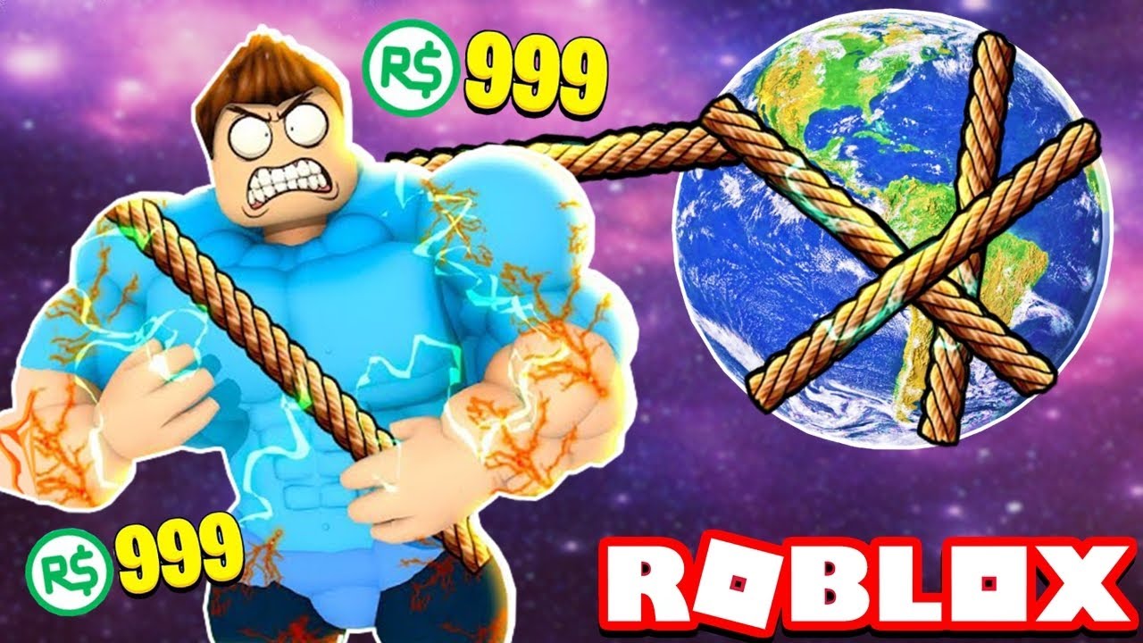 GASTEI ROBUX E VIREI O MAIS FORTE PUXANDO PESO NO ROBLOX! (Super Strong ...