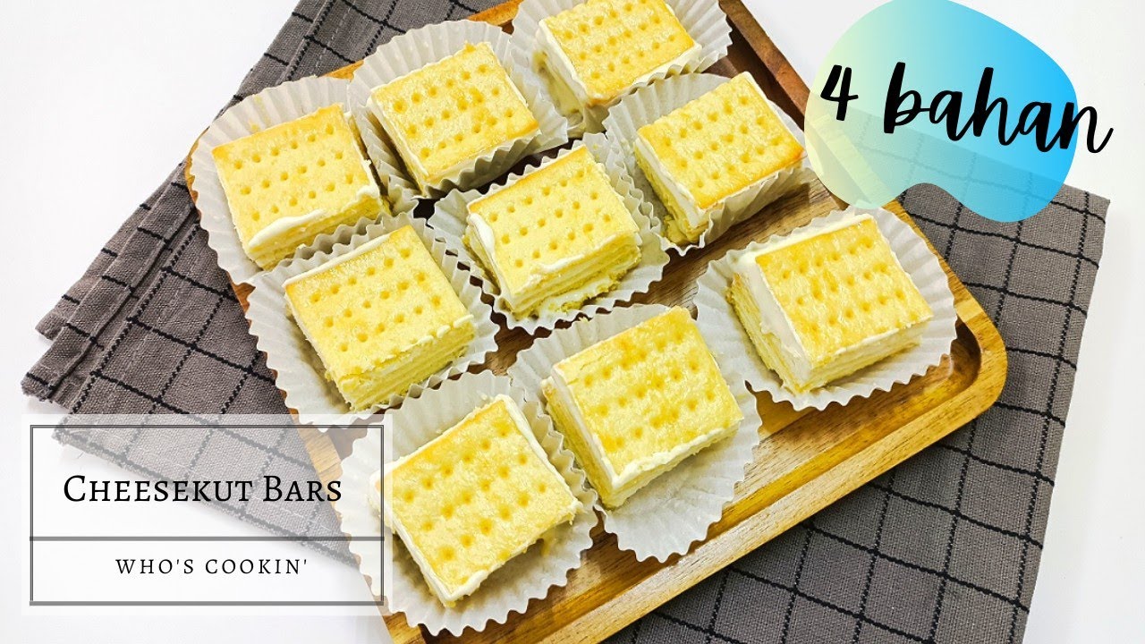 Cheesekut Bar 4 Bahan Resepi / Cheesekut Bars Recipe Only 4 Ingredients ...