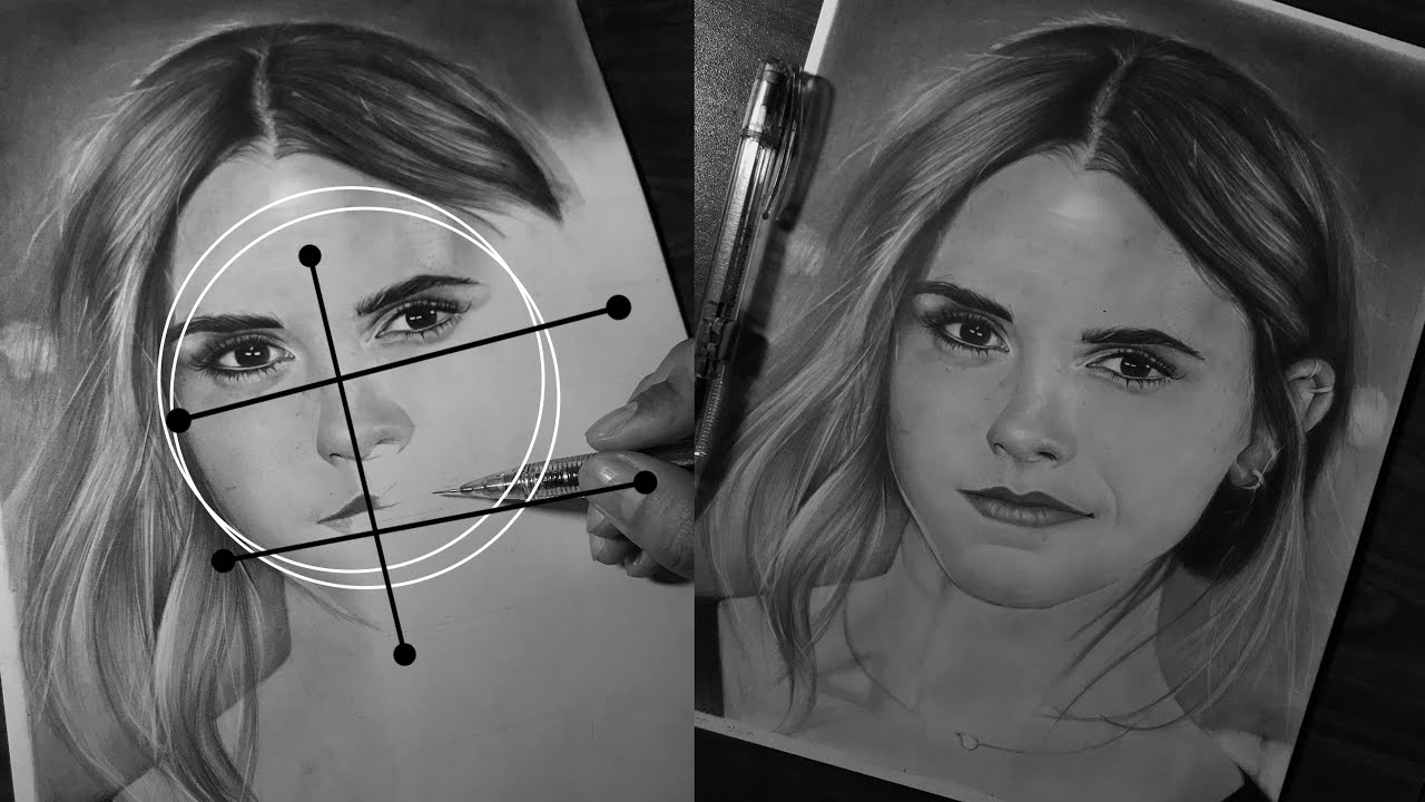 Dibujo de EMMA WATSON Realista a Lapiz -Dibujando a EMMA WATSON - YouTube