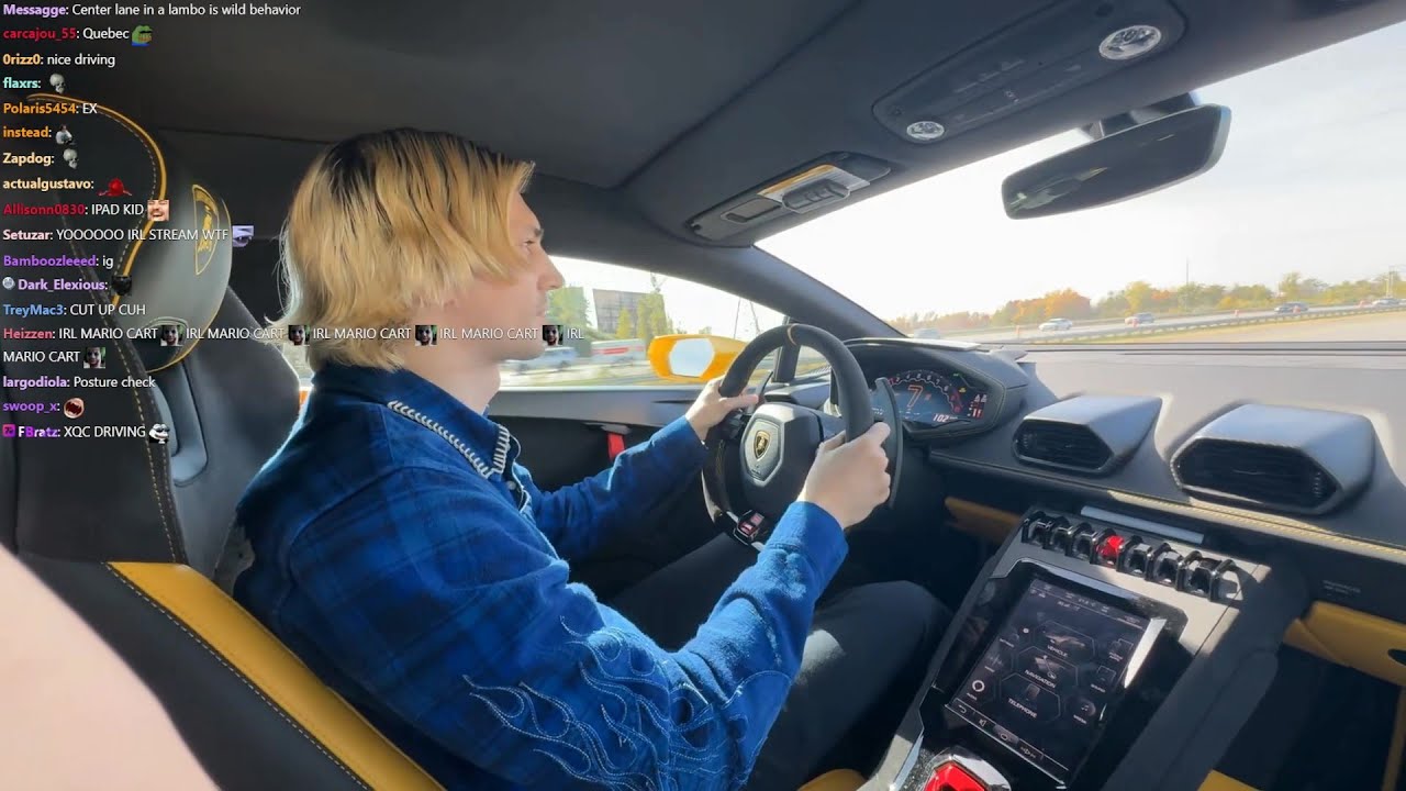 xQc Drives his Lamborghini like a Grandma - YouTube