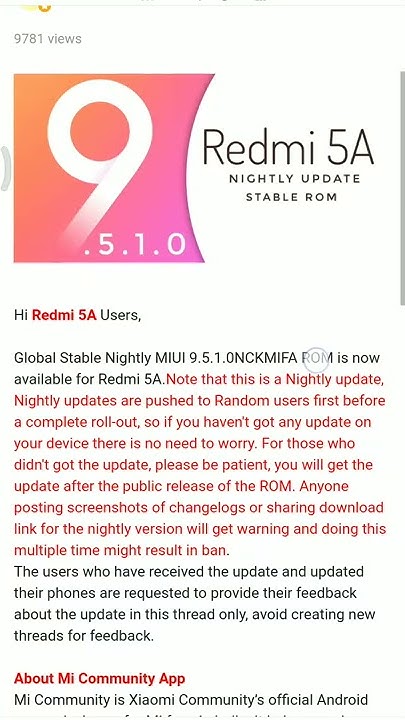 redmi 5A MIUI 9.5.1.0 Stable Update - YouTube