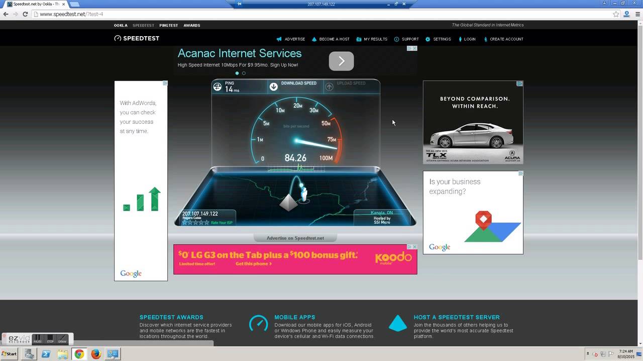 Speed Testing an IAPS Rogers Cable (Canada) Remote Desktop - YouTube