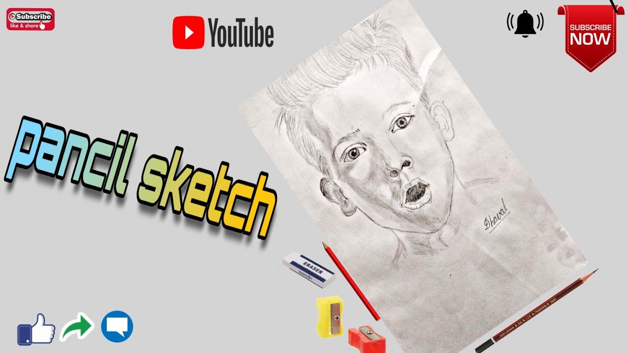 How to using one pancil Sketch / step by step outline drawing / dp art ...