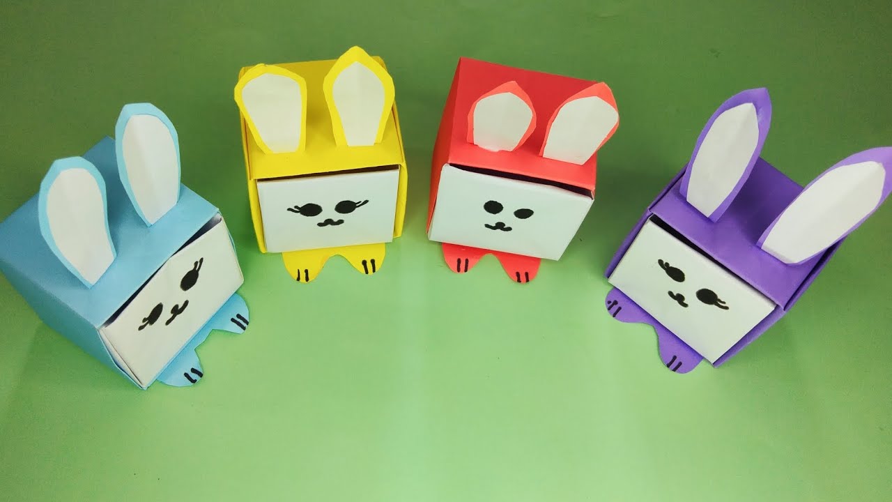 How to make easy paper desk organizer/Rabbit box/Paper desk organizer ...