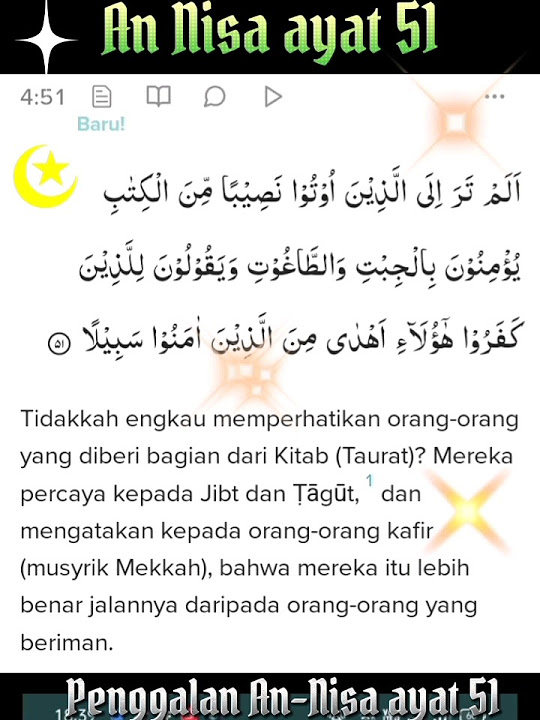 Penggalan An Nisa ayat 51 dan artinya #feedshorts#annisa#ciriorangmunafik#shorts#shortvideo ...