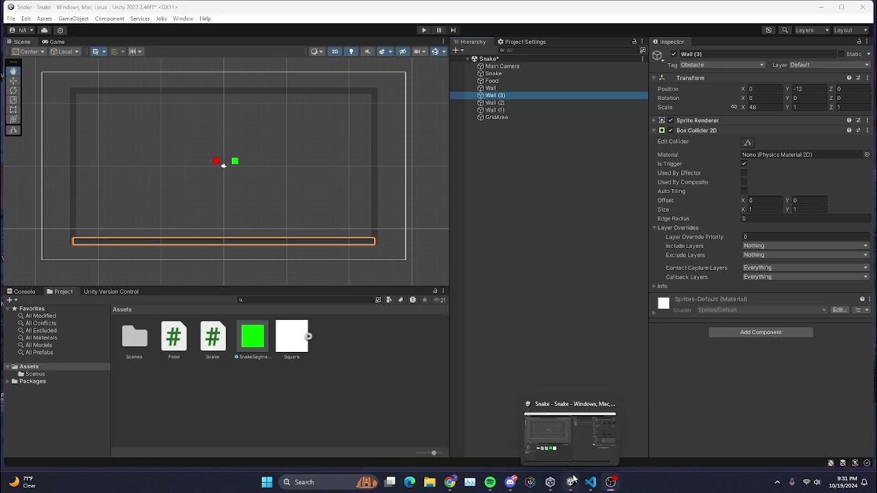 Create a Game CS144 Unity - Snake - YouTube