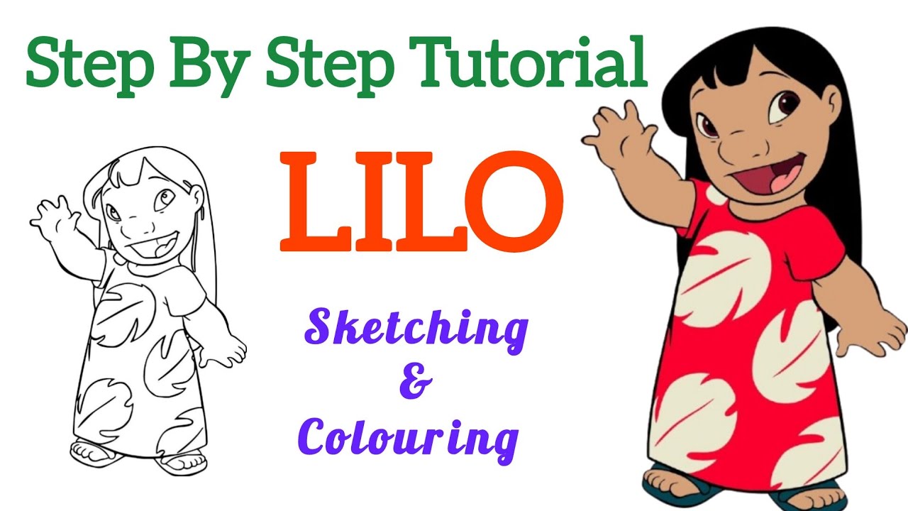How to draw Lilo ♥️ Disney's Lilo and Stitch #shorts #disney # ...