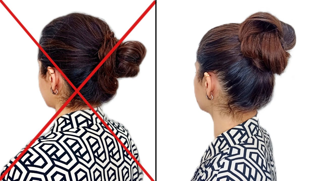HOW TO:VOLUMINOUS BUN TUTORIAL. MEDIUM-LONG HAIR - YouTube