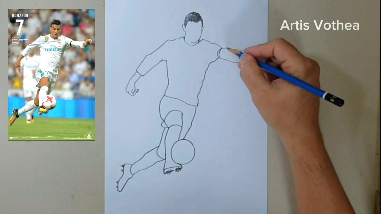 Ronaldo Drawing / How to draw Cristiano Ronaldo with a pencil - YouTube