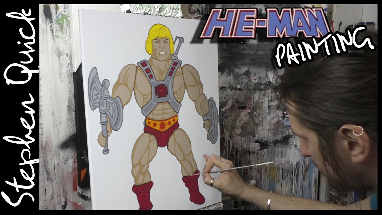 HE-MAN Figure / Toy PAINTING // MASTERS OF THE UNIVERSE Art // - YouTube
