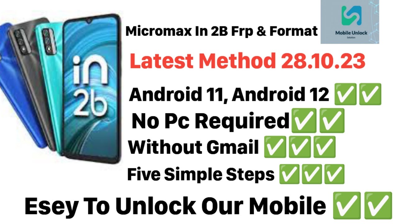 Micromax In 2B Frp Bpass Latest Trick 100% work Very Simple five Steps ...