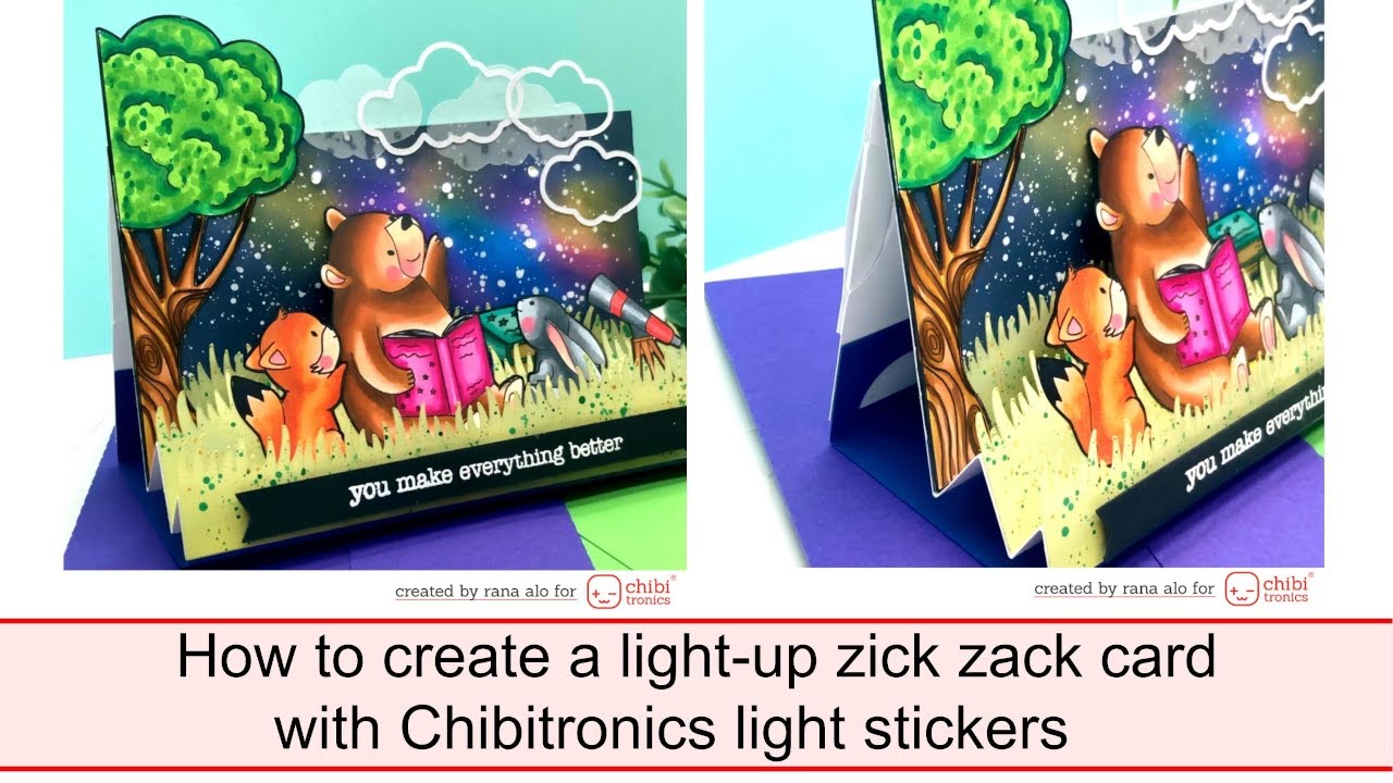 Light up zick zack card with Chibitronics lights and Magengo products ...