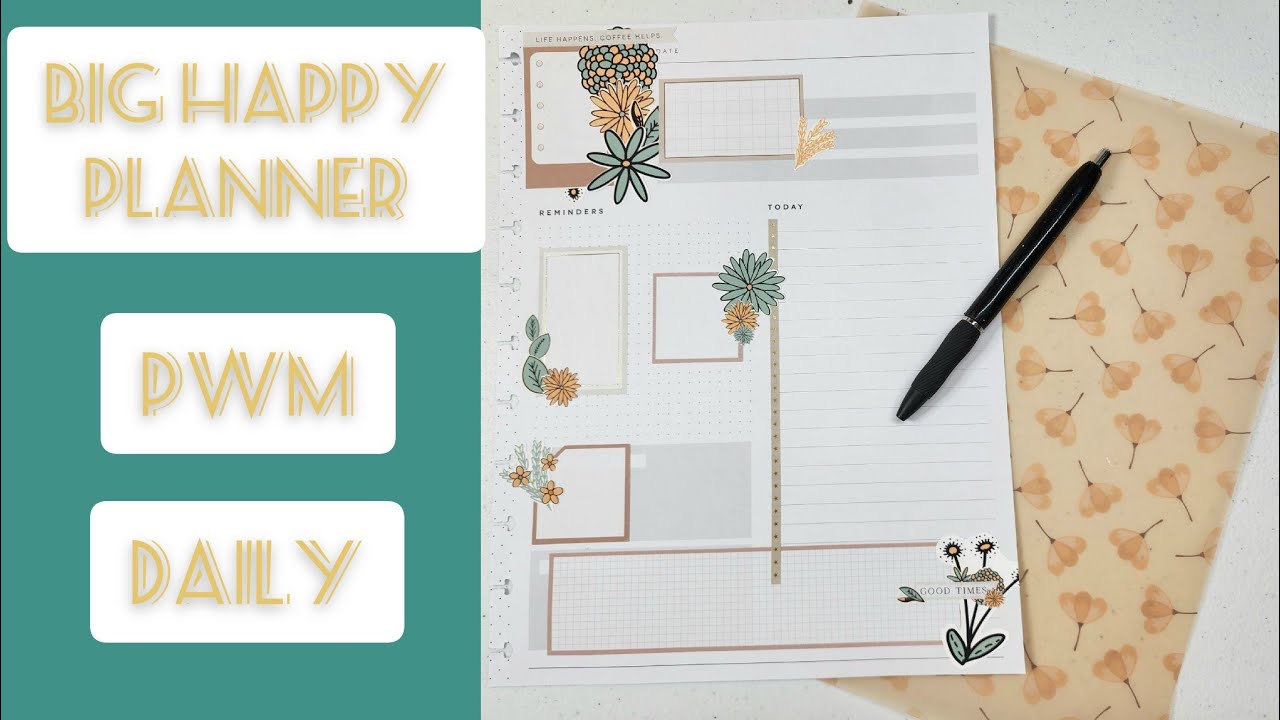 Happy Planner Big Daily PWM @Thewrightplaceplans Retro Florals - YouTube
