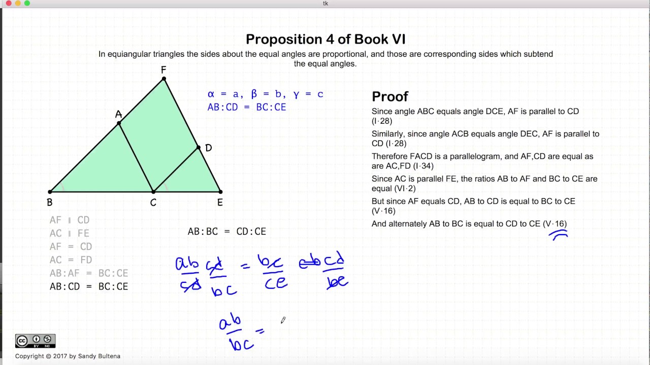 Euclid's Elements Book 6 - Proposition 4 - YouTube