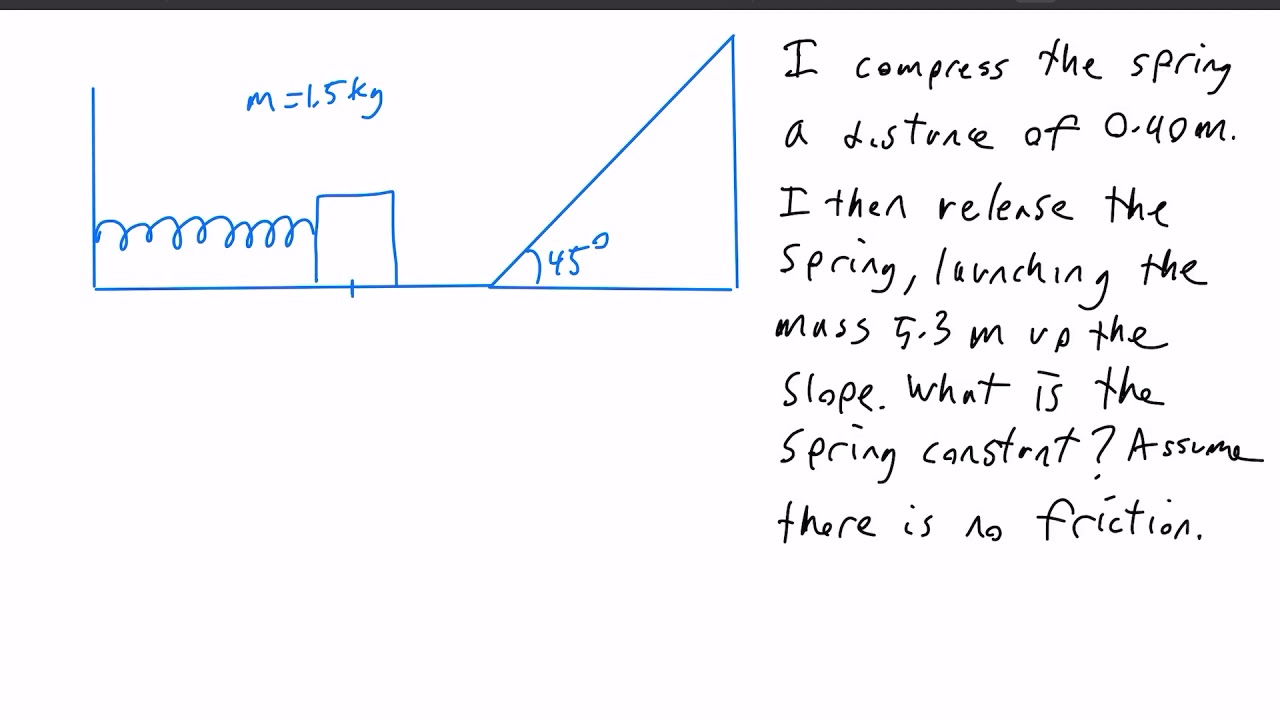 Example Problem - Elastic and Gravitational Potential Energy - YouTube