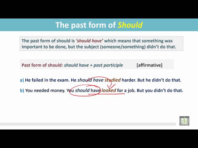 Should Have (Should've) + Past Participle - TED IELTS Should Have (Should've) + Past Participle - TED IELTS