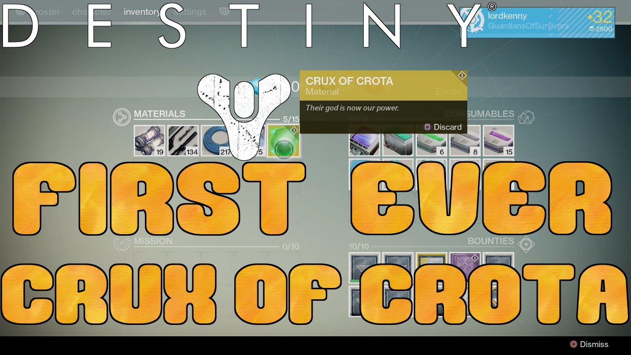 Destiny: World First Crux Of Crota Drop On Crota's End Hard Mode - YouTube