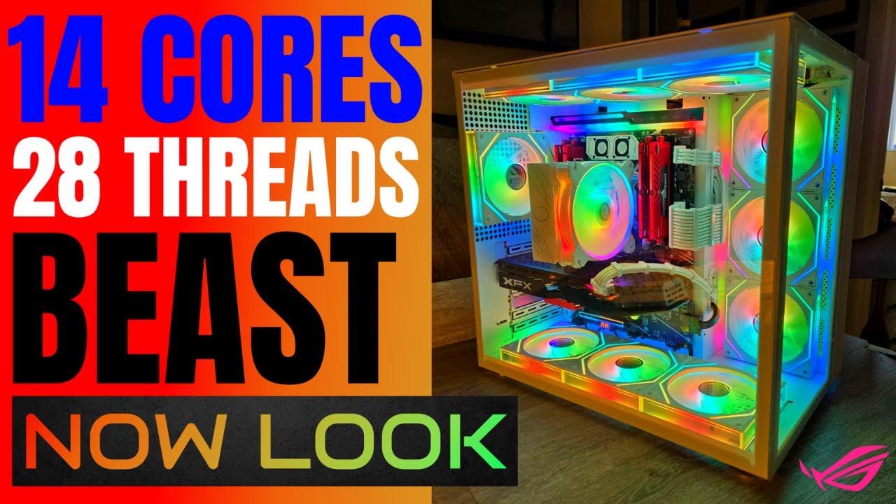 56 Minutes of Building a White Case with 14 Cores 28 Threads Beast PC ...