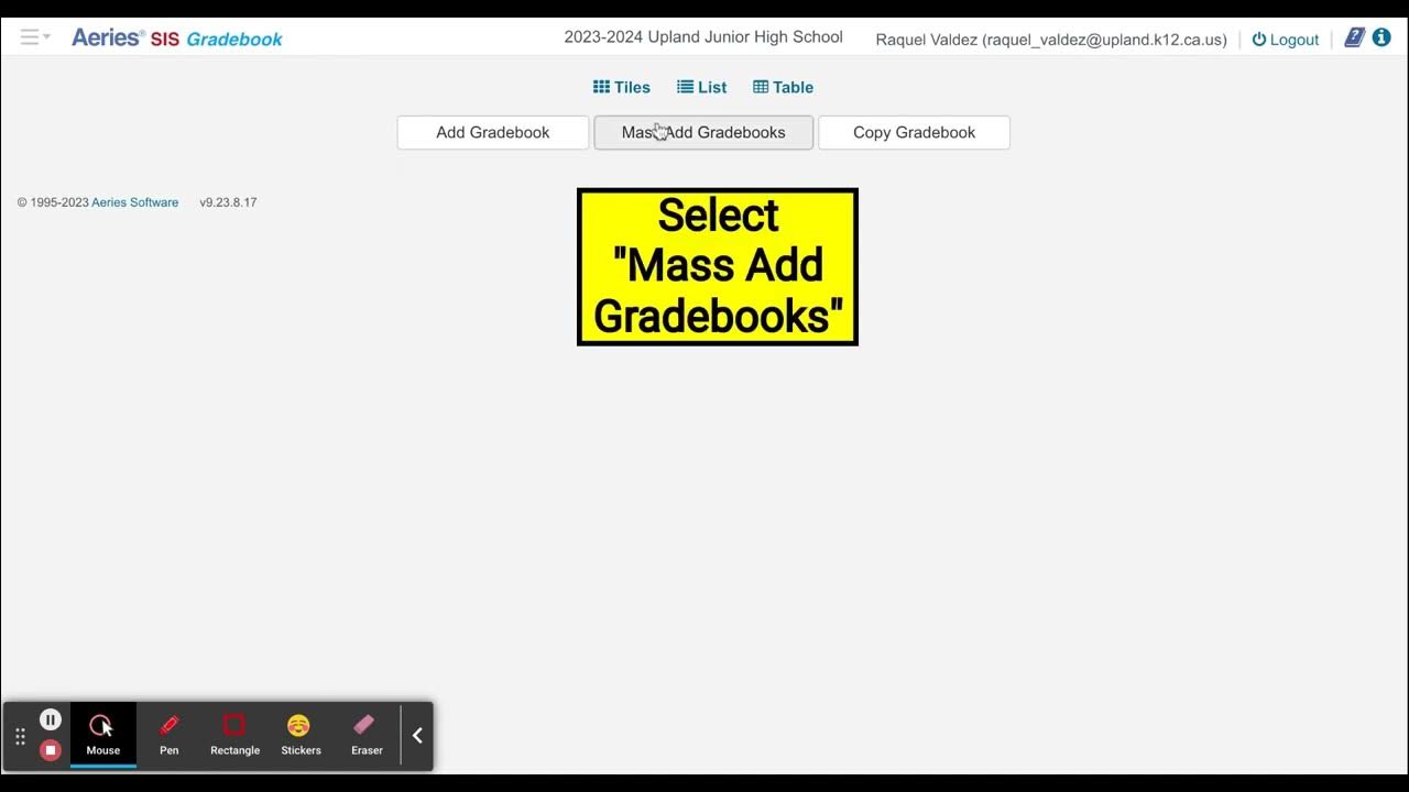Aeries Create Gradebooks and Add Students - YouTube