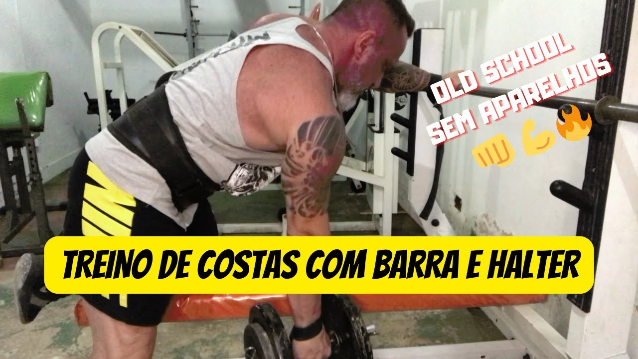 [TREINO DE COSTAS] TREINO DE COSTAS COM BARRA E HALTER!! 👊💪☠ - YouTube