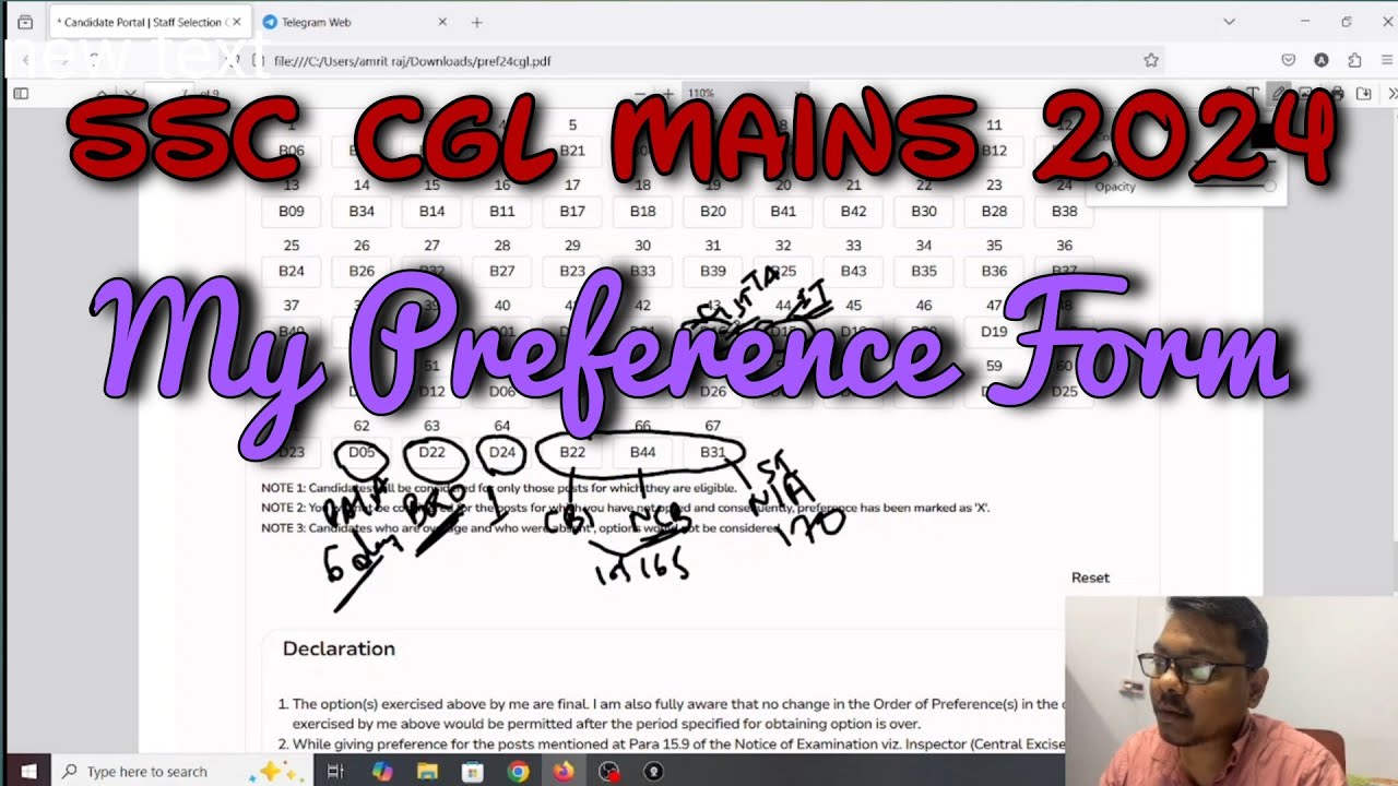 SSC CGL Post Preference 2024 📖 My preference Form 🤞 #ssccgl2024 #ssccgl ...