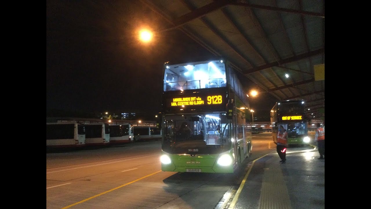 SMRT Bus Service 912B [SG6115B]: W'lands Temp Int → W'lands Train ...