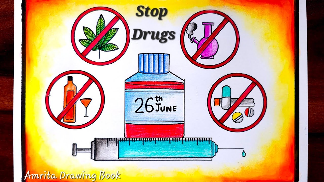 International Day against Drug Abuse Drawing |Say No to Drug Poster ...