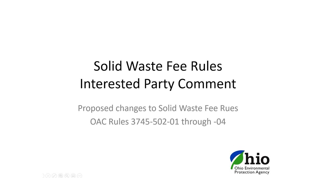 Solid Waste Fee Rule Change Overview - YouTube