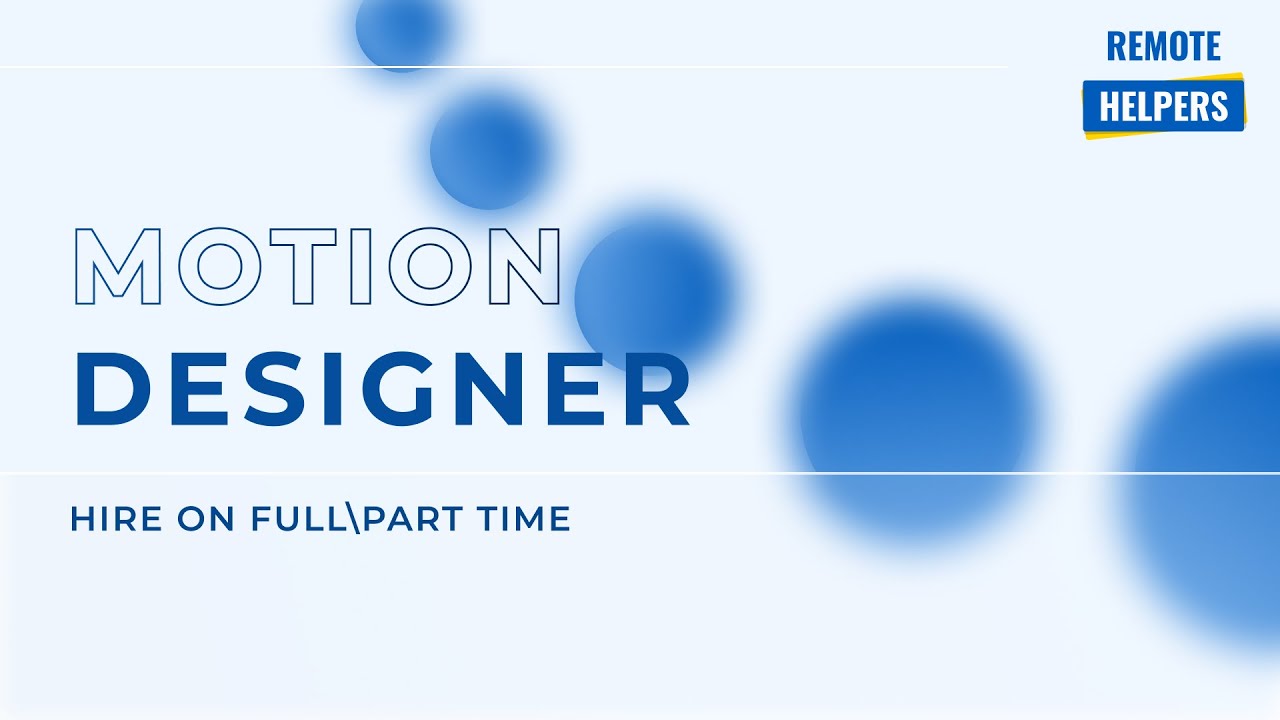 Hire motion designers at our outstaffing company | Remote Helpers - YouTube