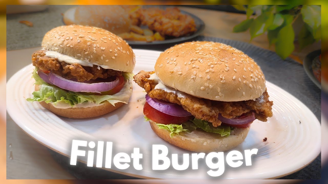 How To Make Restaurant Style Chicken Fillet Burger! | Cook N Bake ...