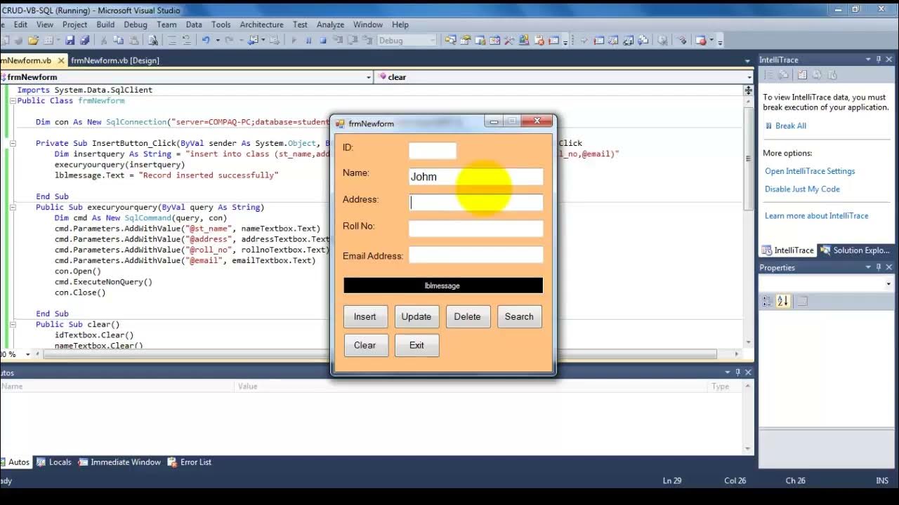 Dot Net tutorial-13 INSERT, READ, EDIT, DELETE CRUD VB Net 2010 & SQL Server 2008 - YouTube
