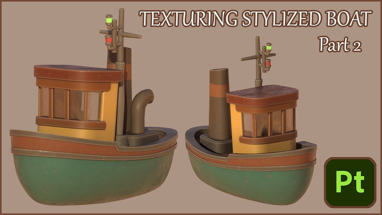 Texturing a Simple Cartoony Stylized Boat [Substance Painter] - Pt. 2 ...